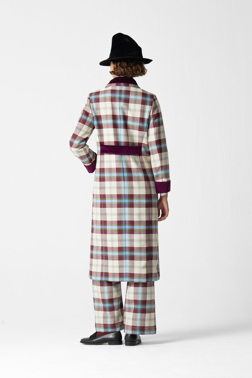 Miranda Coat Tartan Celeste – La Veste